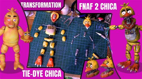 Custom Withered Chica Transformation From Tie Dye Chica Figure Fnaf 2 How To Make Withered Chica