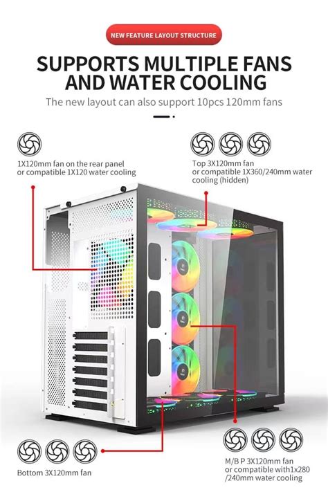 Ygt V1 Dual Chamber Atx Tempered Glass Gaming Case Shopee Malaysia