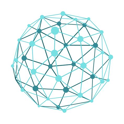 Data Connectiontechnology Line Connecting Lines Linea Blue Sphere With Connected Dots On It