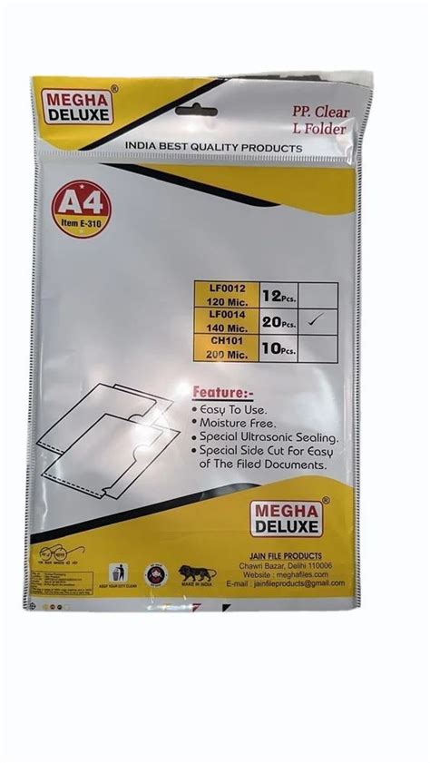 Pp L Folder Size A4 White At ₹ 375piece In New Delhi Id