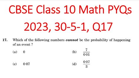 class 10 math cbse board question papers 2023 code 30 5 1 subset