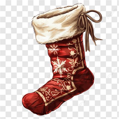 눈송이와 눈에 띄는 빨간 리본으로 장식된 매력적인 크리스마스 양말 매력적인 크리스마스 양말 설화 눈에 띄는 빨간 리본