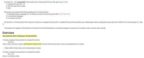 A Function Fa B Is Computable If There Exists Some
