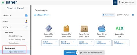 how to download and install the saner agent in windows secpod