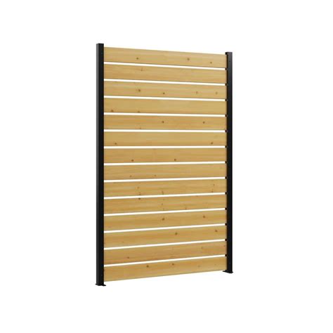 Enclo Privacy Screens Enclo 6 Ft H X 4 Ft W Surface Mounted Slatted Wood Privacy Screen Flat
