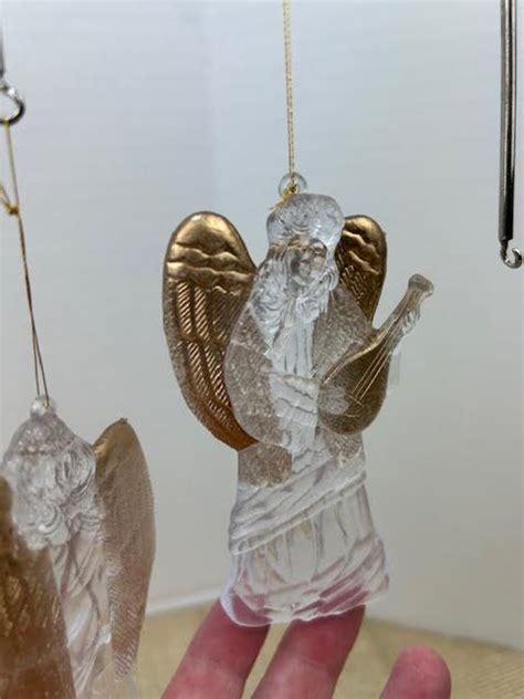 Set Of 8 Acrylic Angel Ornaments Angels Playing Musical Instruments