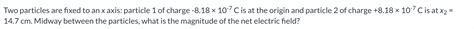 Solved Two Particles Are Fixed To An X Axis Particle Of Chegg Com