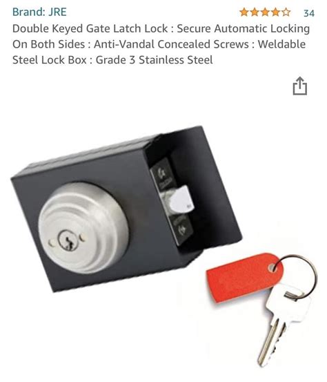 Double Keyed Gate Latch Lock Secure Auto Lock On Both Sides Anti Vandal Concealed Screws