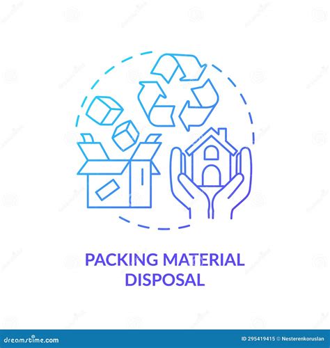2d Simple Thin Linear Packing Material Disposal Gradient Icon Stock Illustration Illustration