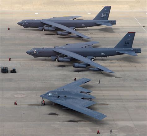 Us Air Force B 2 Stealth Bombers And Kc 135r Tankers Land At Royal