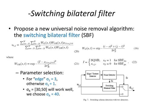 Ppt Switching Bilateral Filter With A Texturenoise Detector For