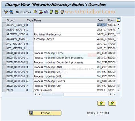 CNG6 SAP Tcode Network Hierarchy Maintain Node Type Transaction Code