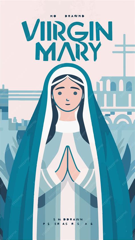Virgin Mary Modern Abstract Illustration Poster Premium Ai Generated Image