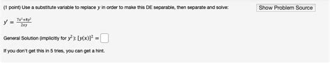 solved use a substitute variable to replace 𝑦y in order
