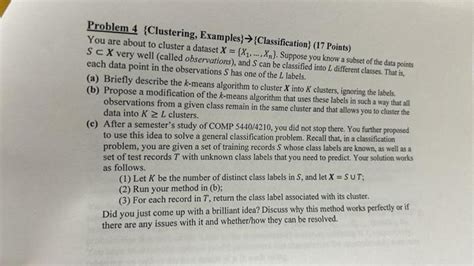 solved problem 4 {clustering examples }→ {classification