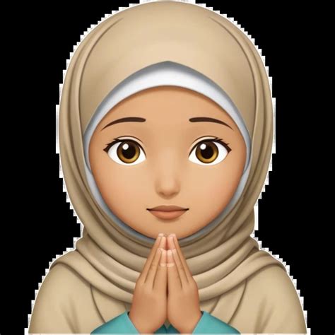 Girl In Hijab Prays To Islam Emoji AI Emoji Generator