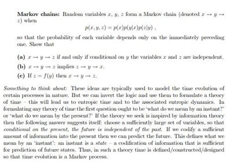 Markov Chains Random Variables Xyz Form A Markov