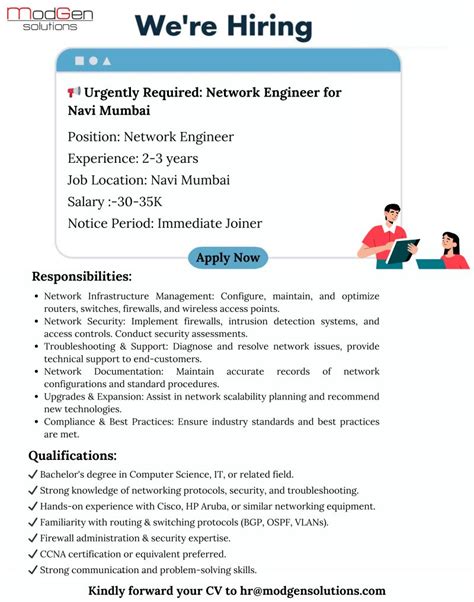 Wearehiring Networkengineer Hiringalert Networkingjobs Cybersecurity Modgen Solutions