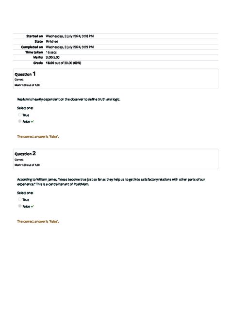 Self Quiz Unit Attempt Review Home Started On Wednesday July PM State Finished