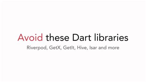 Michael Lazebny On Linkedin Avoid These Dart Libraries