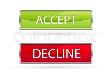 Illustration Of Accept And Decline Buttons On White Background Stock Vector Colourbox