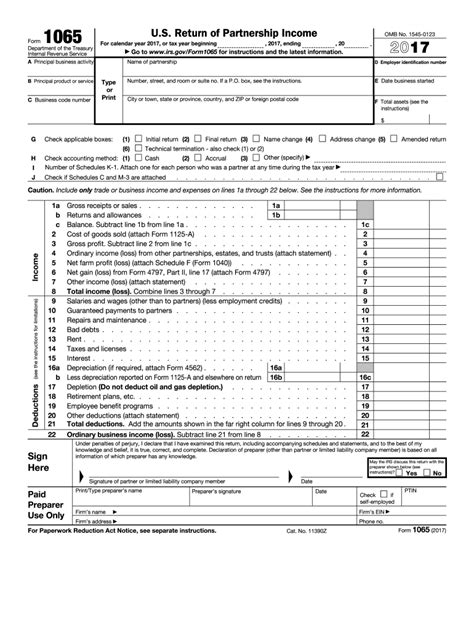 1065 Form 2017 Fill Out And Sign Online Dochub