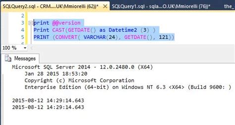 How To Print GETDATE In SQL Server With Milliseconds In Time Stack Overflow