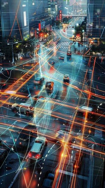 Smart Transportation With Autonomous Vehicles Premium Ai Generated Image