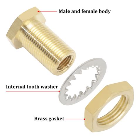 2 Pcs 14 Bulkhead Brass Pipe Fitting Anchor Coupling