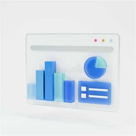 3d rendered data analytics visualization on a web browser stock
