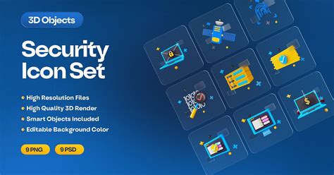 Security Tools 3d Icon Set Objects Ft Protection And Document Envato Elements