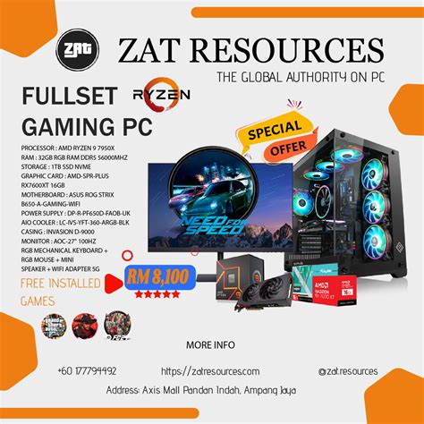 Zat Desktop Fullset Gaming PC AMD RYZEN 9 7950X – ZAT RESOURCES