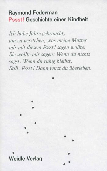 Pssst Raymond Federman Wallstein Verlag
