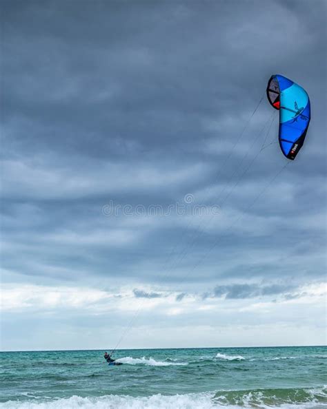 Kite Surfer And Stormy Sky Editorial Image Image Of Extreme 130819765