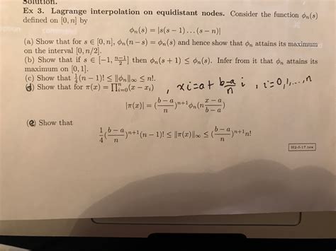 Solved Solution Ex 3 Lagrange Interpolation On Equidistant