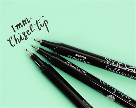 Zebra Chisel Tip 1mm Calligraphy Pen Chinese Hand Lettering Bujo Supplies Bullet Journal