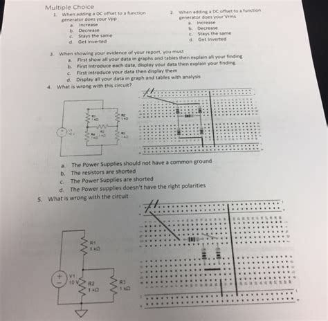 Solved Multiple Choice When Adding A Dc Offset To A Function