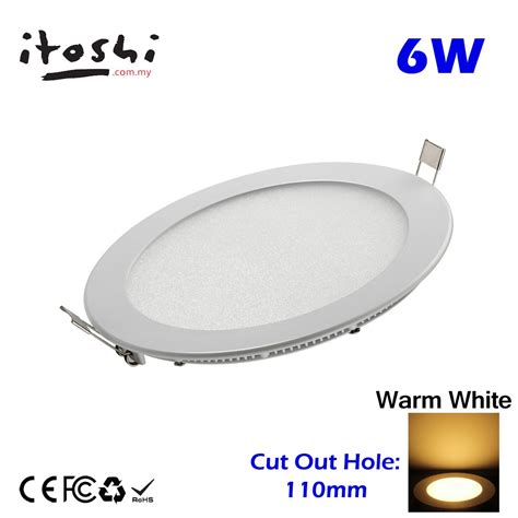 Clearance 6w Ceiling Light Led Downlight Recessed Type Round Warm White Cut Out Size 110mm