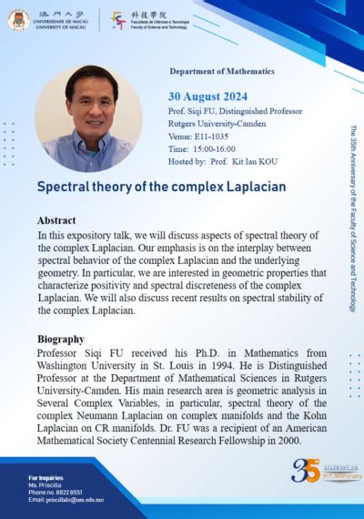 Spectral Theory Of The Complex Laplacian Faculty Of Science And