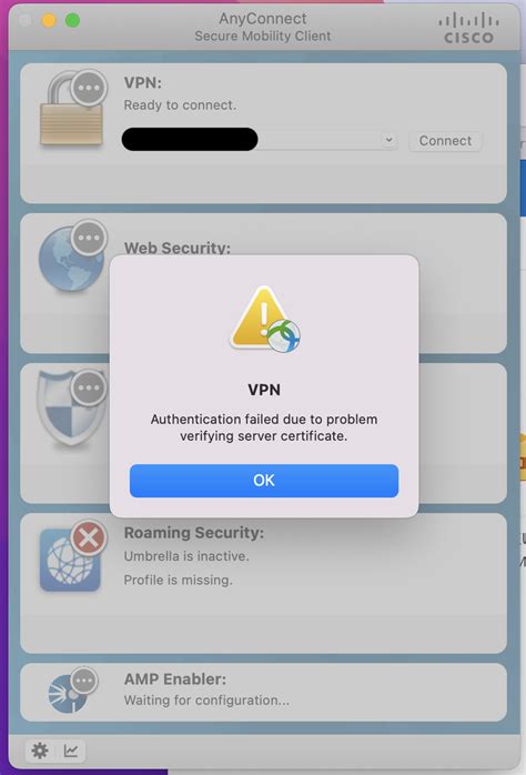 Authentication Failed Due To Problems Verifying Server Certificate