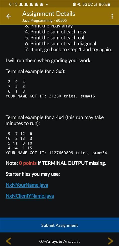solved lab arrays please include terminal outputs with your