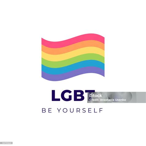 Lgbtq 프라이드 월 플래그 개념 벡터 플랫 일러스트레이션 성적 소수 자 무지개 흔들기 플래그 기호 자신에게 텍스트가 될 수