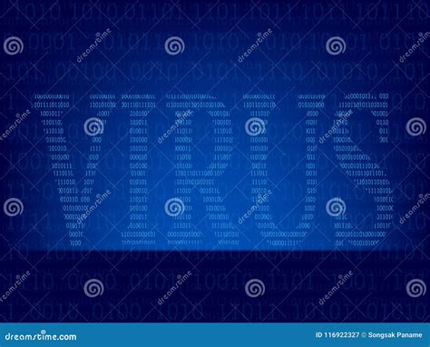 Computer Binary Code On Blue Screen Stock Vector Illustration Of