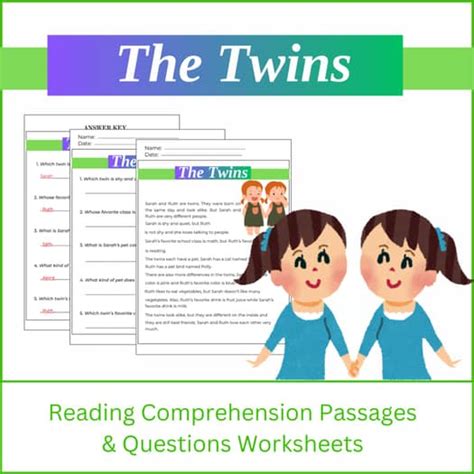 The Twins Comprehension Passages And Questions Worksheets Tpt