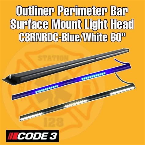 Outliner Series Perimeter Bar Surface Mount Light Head Code 3 Blue