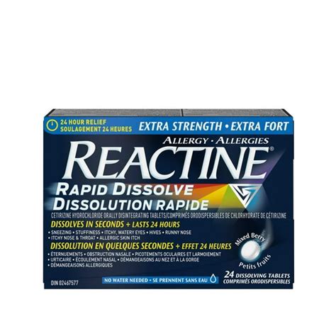 Reactine Rapid Dissolve Extra Strength Tablets For Itchy Eyes Hives