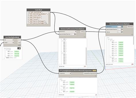 Set Values Across Multiple Nested Elements Revit Dynamo