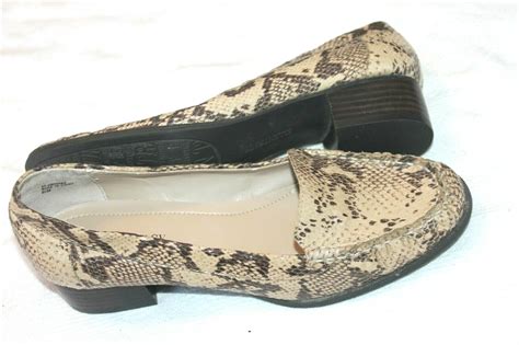 Ellen Tracy PYTHON SNAKE FAUX LEATHER LOAFERS SHOES Gem
