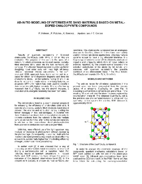 pdf ab initio modeling of intermediate band materials based on metal
