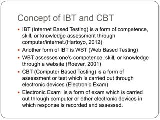 Ibt And Cbt PPTX Educational Assessment Education